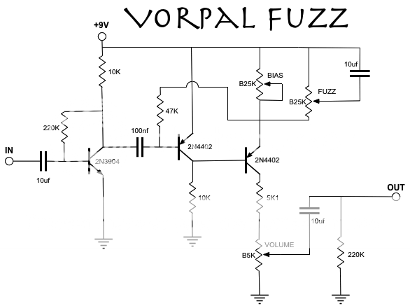 Vorpal Fuzz: silicon 3 transistor fuzz with bias control ...